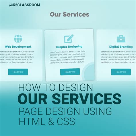 K2classroom How To Make Our Services Page In Html Css
