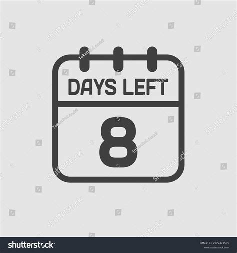 Countdown Daily Page Calendar Icon 8 Stock Vector Royalty Free