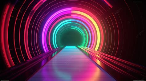 네온 터널 3d 로고 배경 빛나는 여러 가지 빛깔의 조명 추상 터널과 3d 그림 끝없는 터널 고화질 사진 사진 배경 일러스트 및 사진 무료 다운로드 Pngtree