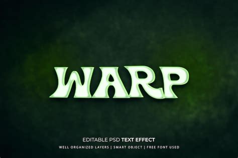 premium psd warp photoshop text effect