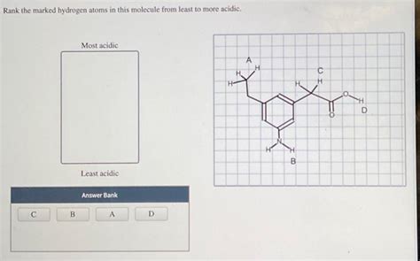 Solved Rank The Marked Hydrogen Atoms In This Molecule From