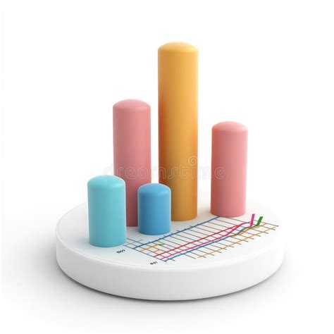 Colorful 3d Bar Chart With Growth Graph Showing Business Success And Financial Data Stock
