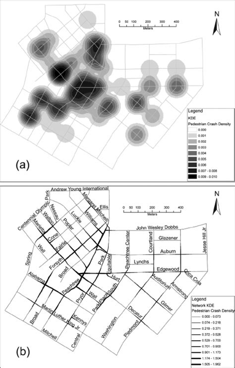 Pedestrian Crash Density A Ordinary Kernel Density Estimation With Download Scientific