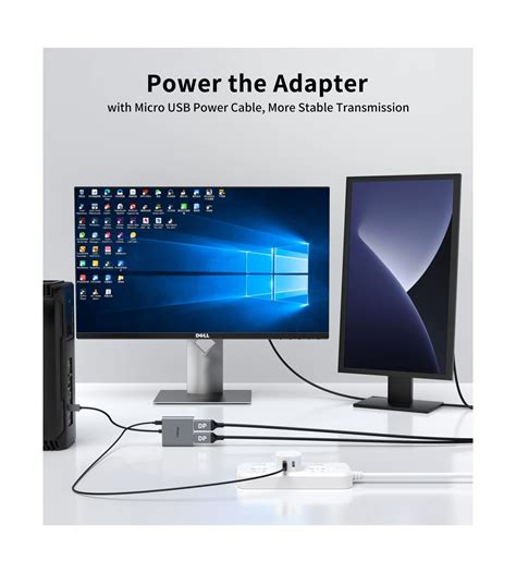 Displayport To Dual Displayport Splitter Adapter 4k60hz For Dual Monitor Disp Ebay