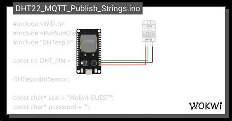DHT22 MQTT Publish Strings Ino Wokwi ESP32 STM32 Arduino Simulator