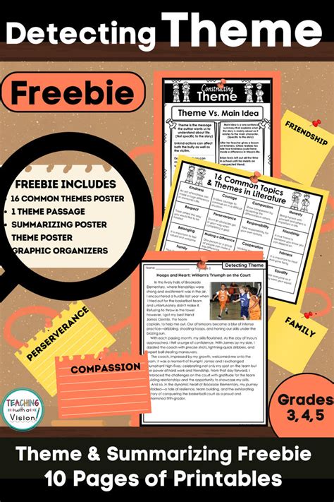 Freebie Determining Theme And Summarizing Worksheet Anchor Charts And Theme Passage In 2024