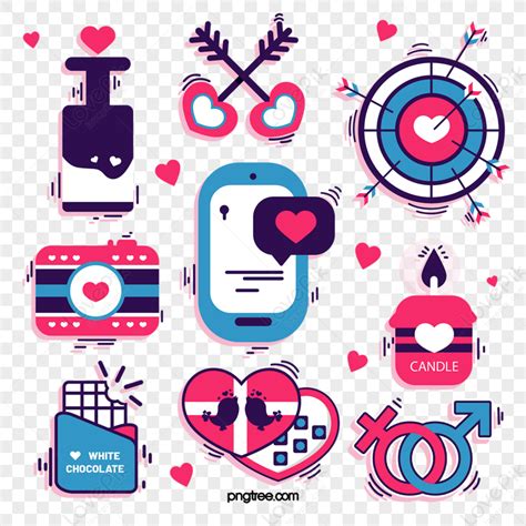 푸른 보라색 일러스트 발렌타인 원소화이트제비꽃초콜릿 Png 일러스트 무료 다운로드 Lovepik