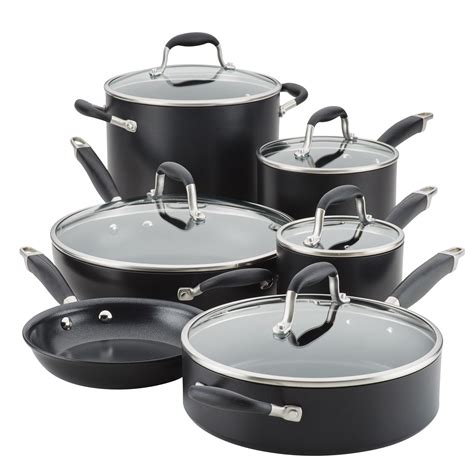 Anolon 11 Piece Nonstick Hard Anodized Aluminum Cookware Set Cast