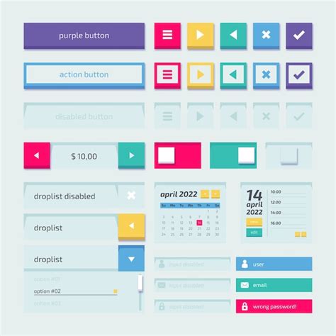 Free Vector Flat Design Ui Kit Collection