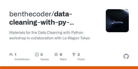 Github Benthecoder Data Cleaning With Py Workshop Materials For The Data Cleaning With Python