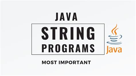 Java String Programs Most Important Youtube
