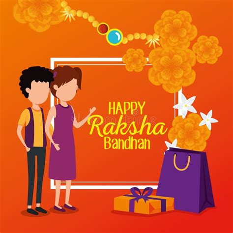 Raksha Bandhan Poster Traditional Decoration Stock Illustration Illustration Of Gifts