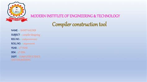 Compiler Construction Tool In Computer Science Pptx