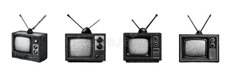 Vintage Television Cut Out Set Retro Tv Collage Elements Collection
