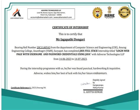 Jagapathi Dongari On Linkedin During My Internship In Java Full Stack