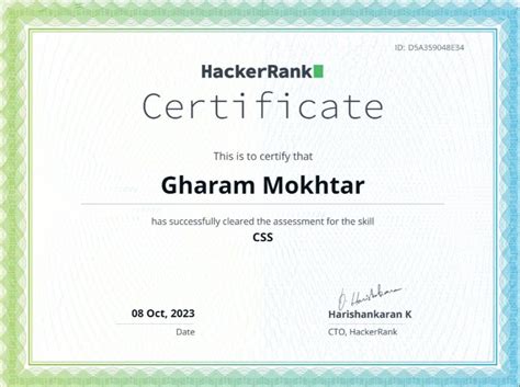 Ghram Ahmed Mokhtar On Linkedin I Have Successfully Cleared The Assignment For The Skill Css