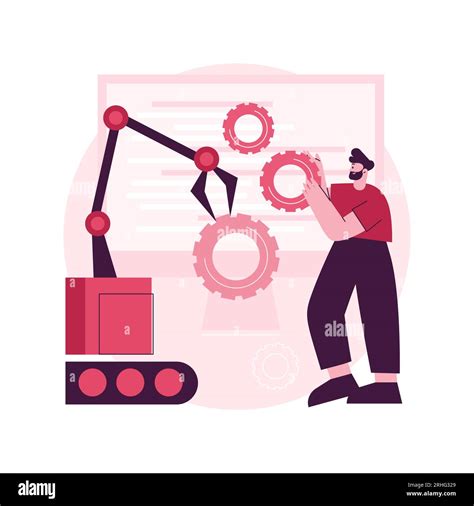 Collaborative Robotics Abstract Concept Vector Illustration