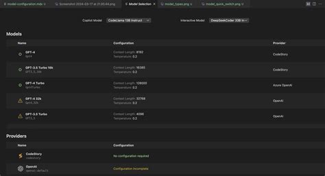 Configuring Models Aide