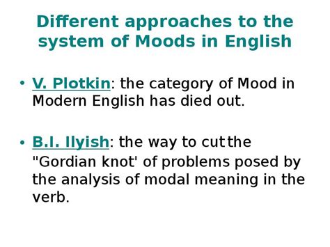The Verb Mood And Modality