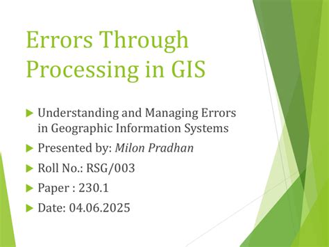 Gis Errors Understanding And Managing Errors In Gis
