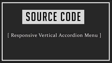 Responsive Vertical Accordion Menu Source Code Css Basics