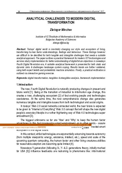 Pdf Analytical Challenges To Modern Digital Transformation