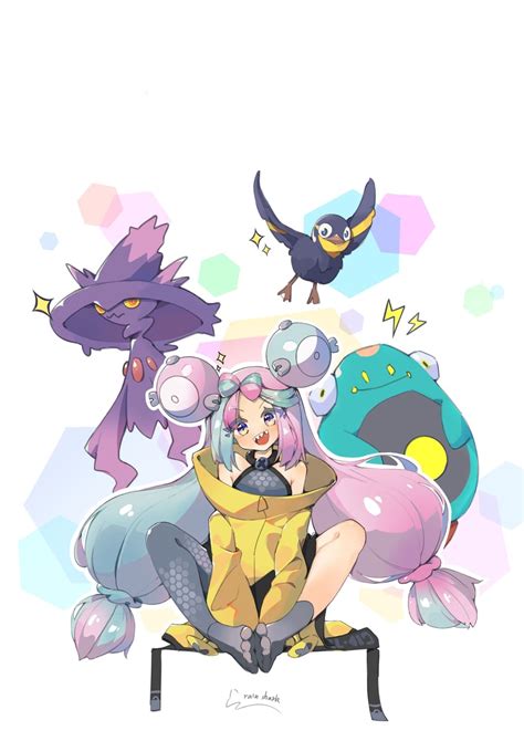 Iono Mismagius Bellibolt And Wattrel Pokemon And 2 More Drawn By