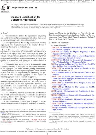 Astm C33 C33m 23 Standard Specification For Concrete Aggregates