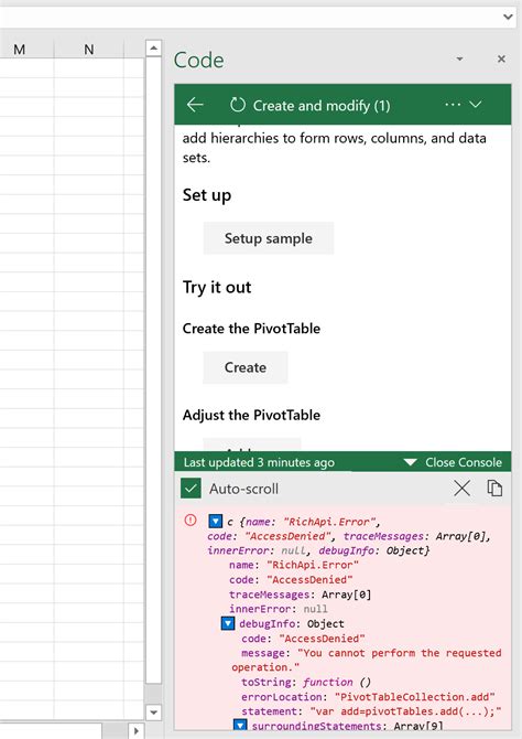 Pivot Table Samples Are Broken Issue OfficeDev Office Js Snippets GitHub