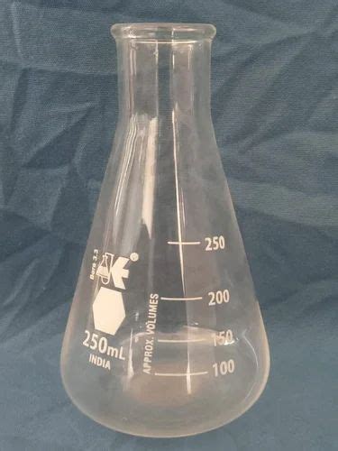 lab glass conical flask for measuring capacity 250ml at rs 190 in rajkot