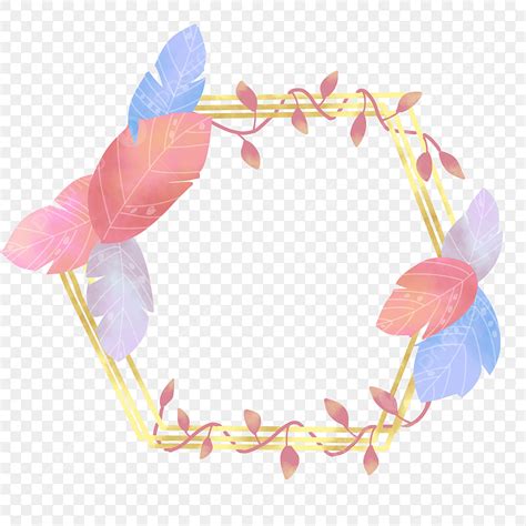 Hexagon Golden Frame Png Picture Golden Hexagon Boho Frame With