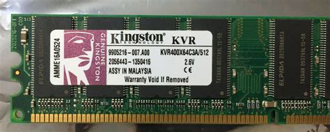 Kingston KVR400X64C3A/512 (512 MB, PC3200 (DDR-400), DDR RAM, 400 MHz ...