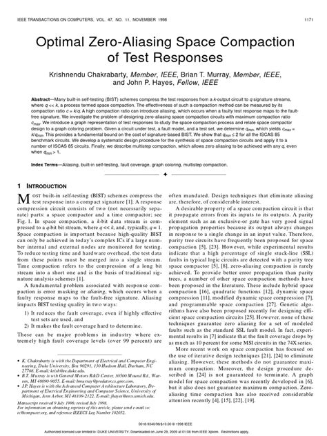 optimal zero aliasing space compaction pdf vertex graph theory