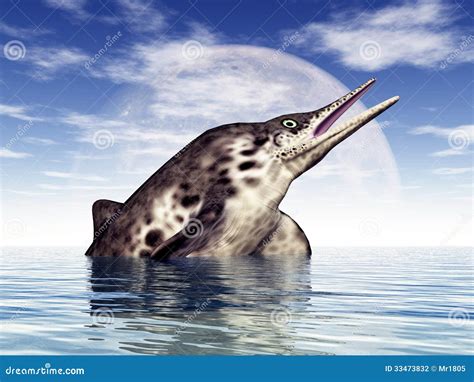 Ichthyosaur Stenopterygius Quadriscissus Swimming In The Ocean
