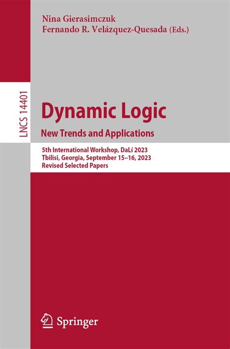 Lecture Notes In Computer Science Dynamic Logic New Trends And