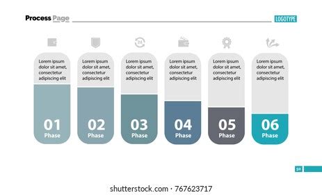 Six Stages Workflow Slide Template Stock Vector Royalty Free Shutterstock