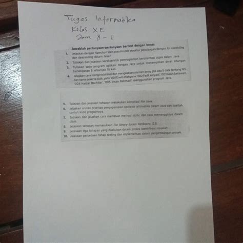 Solved Tugas Informatika Kelas Xe 2am 8 11 Jawablah Pertanyaan Pertanyaan Berikut Dengan
