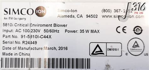 13552 Simco Critical Environment Overhead Ionizer 91 5810i C44x 5810i J316gallery