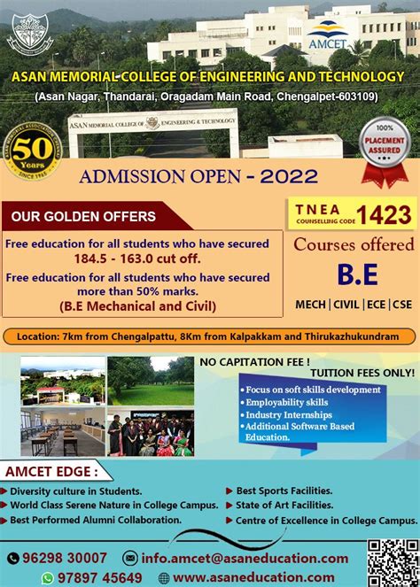 Amcet Asan Chengalpattu Coursesoffered Engineering