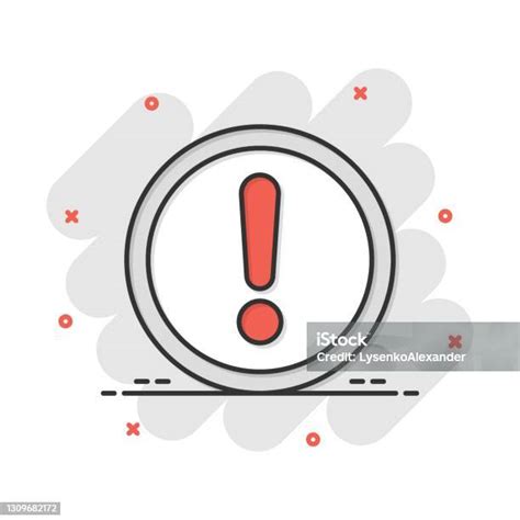 Utropstecken I Komisk Stil Fara Larm Vektor Tecknad Illustration