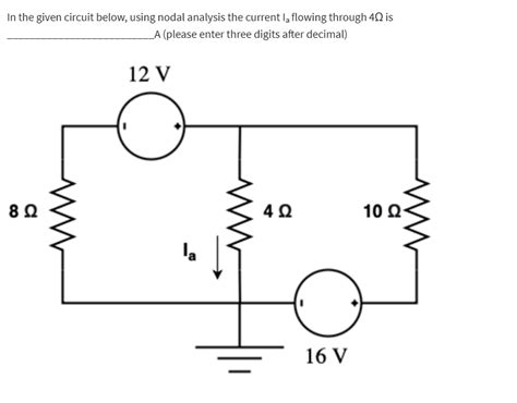Solved In the given circuit below, using nodal analysis the | Chegg.com