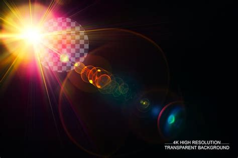 Premium Psd A Nice Lens Flare With Colorful Glowing Effect On A