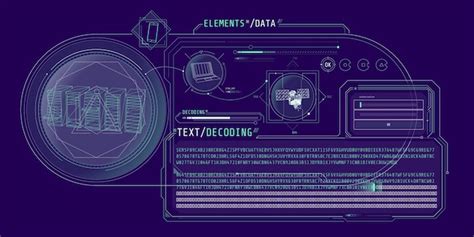 Premium Vector Hud Interface For Processing Server Data With Text