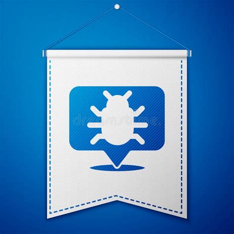 Blue System Bug Concept Icon Isolated On Blue Background Code Bug Concept Bug In The System