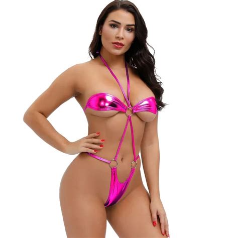 Mini Leather Bikini Set Sexy Swimwear Sunnybikinis