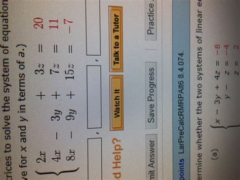 Solved Use Matrices To Solve The System Of Equations If Chegg Com