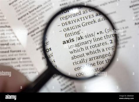The Word Of Phrase Axis In A Dictionary Stock Photo Alamy