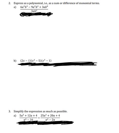 Solved Express As A Polynomial I E As A Sum Or Chegg Com