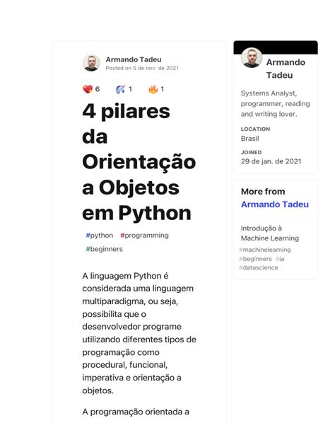 4 pilares da orientação a objetos em python dev community pdf