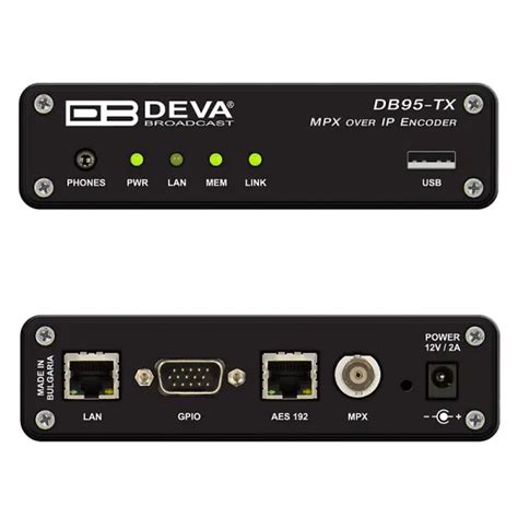 Deva Broadcast Db95 Tx Compact Mpx Over Ip Encoder Aptmpx